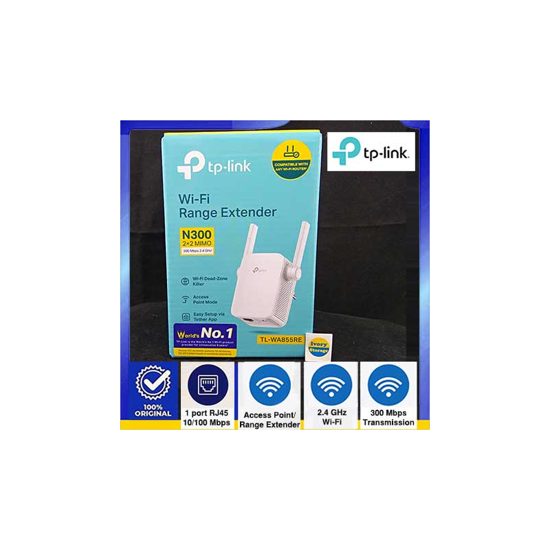 Wireless Range Extender TP-LINK TL-WA855RE 300Mbps Range Extender ...